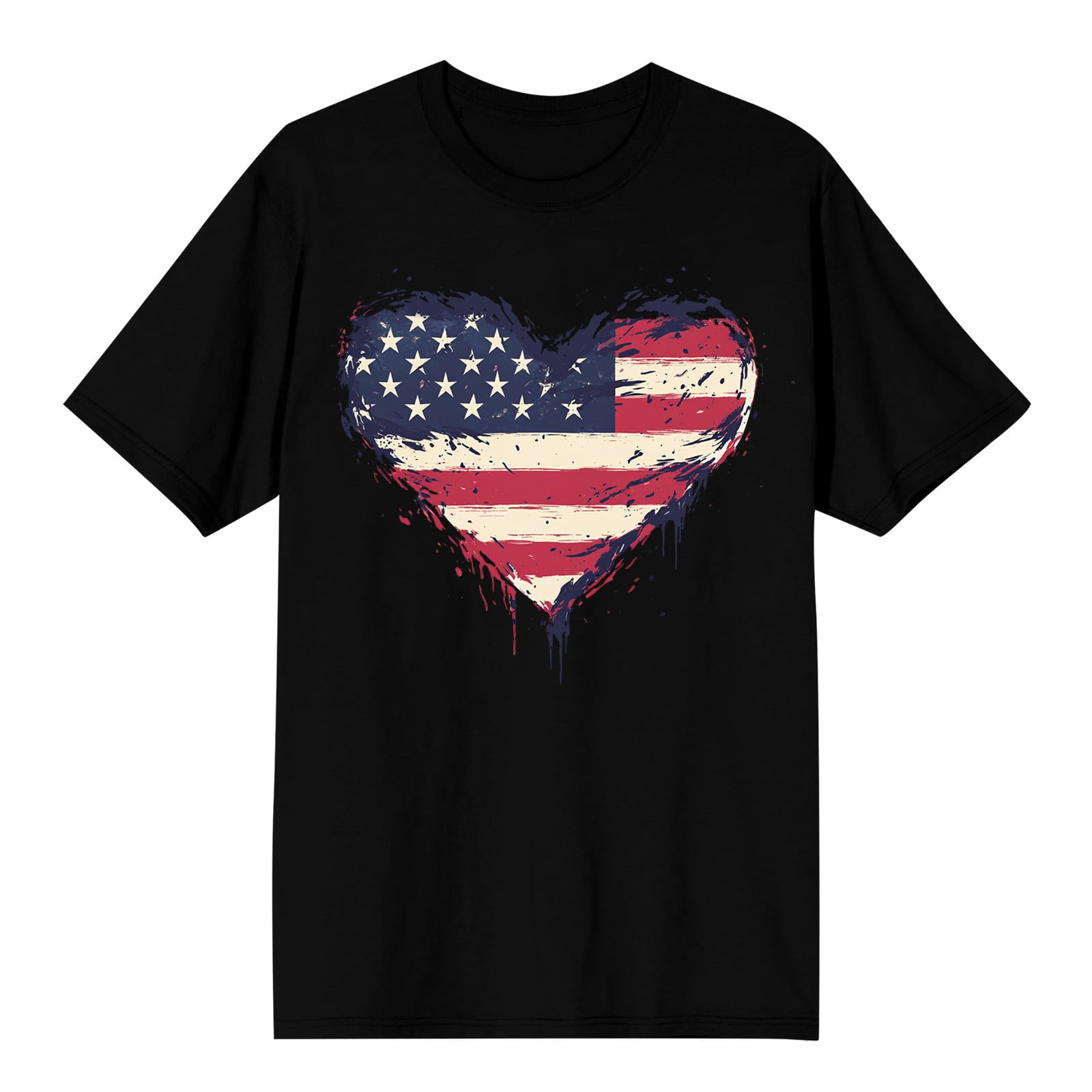 Dorkasm Patriotic Tees for Women Crew Neck USA Flag Shirts Short Sleeve ...