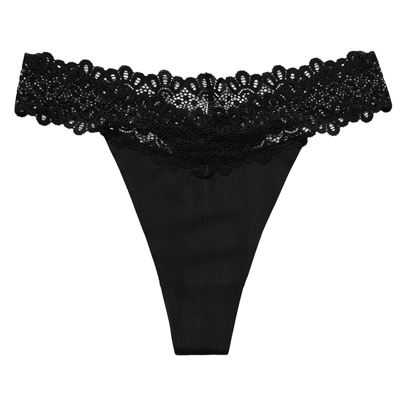 Dorkasm Underwear Packs Thong Lace Cute Thong Women Plus Size Low Rise Panties For Pack Black S