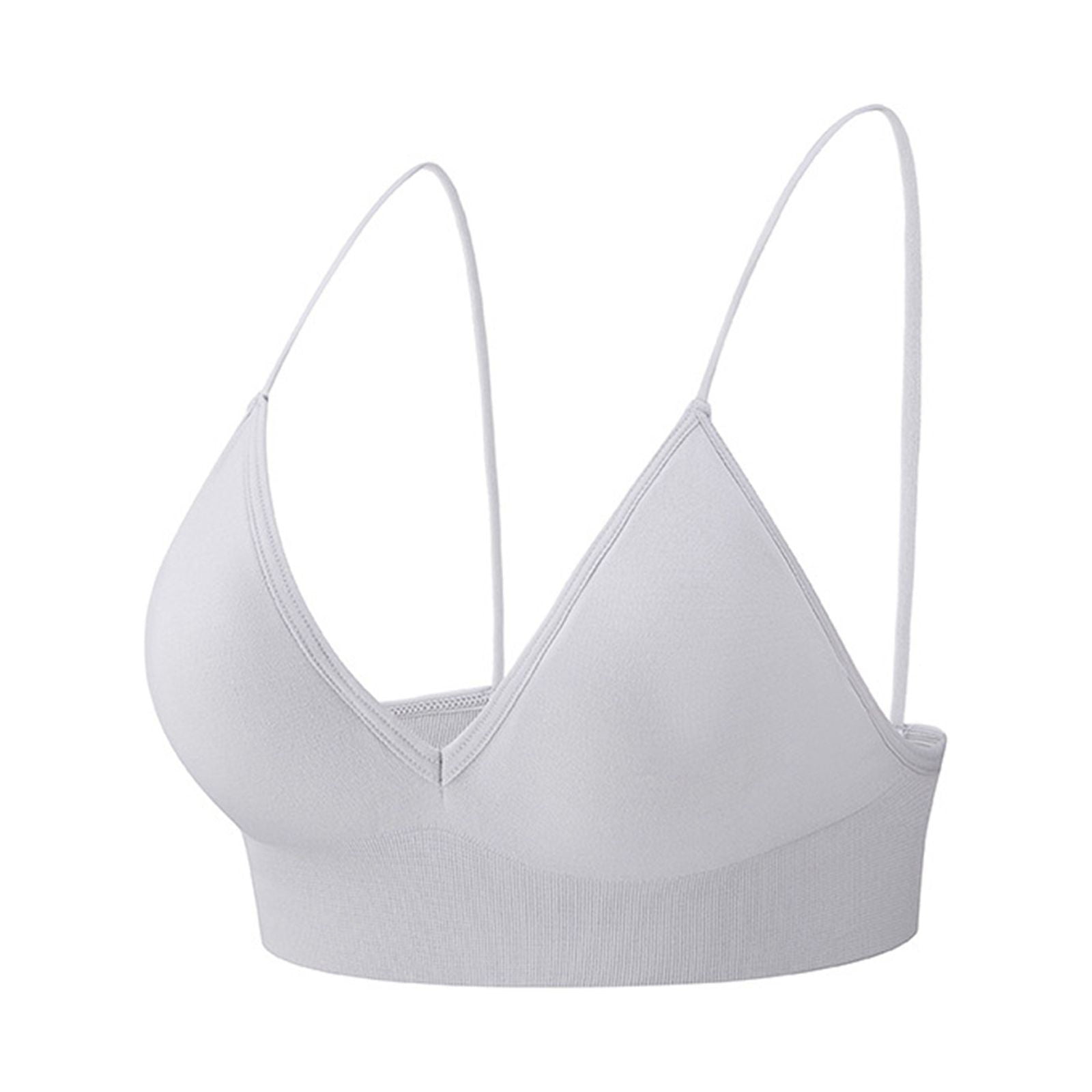 Dorkasm V Neck Cami Bra Padded Seamless Bralette Straps Sleeping Bra ...