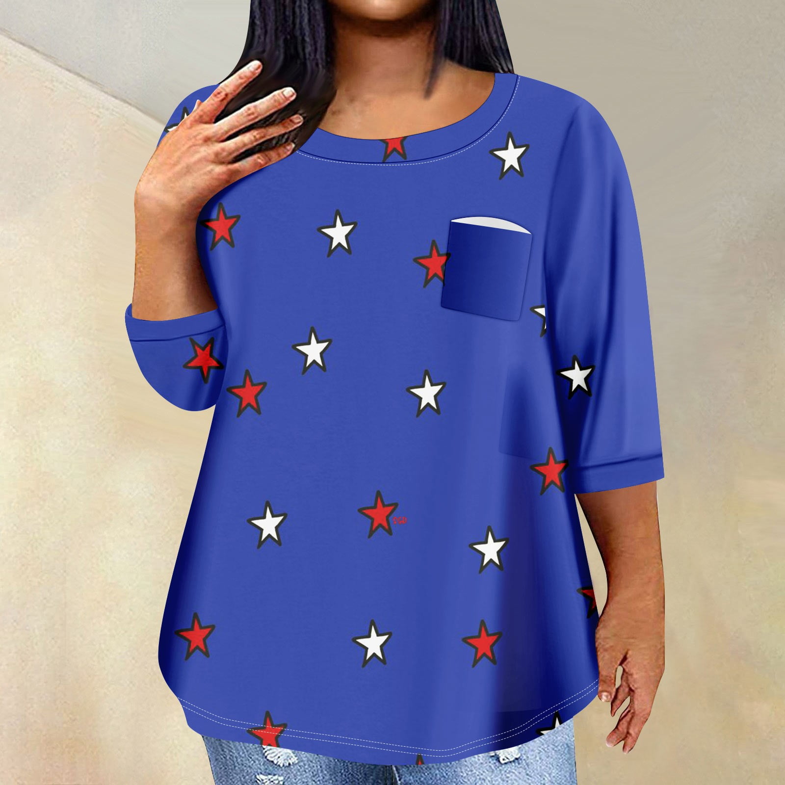 Dorkasm Women 4th Of July Tops 3 4 Sleeve Crew Neck Womens T Shirt Usa