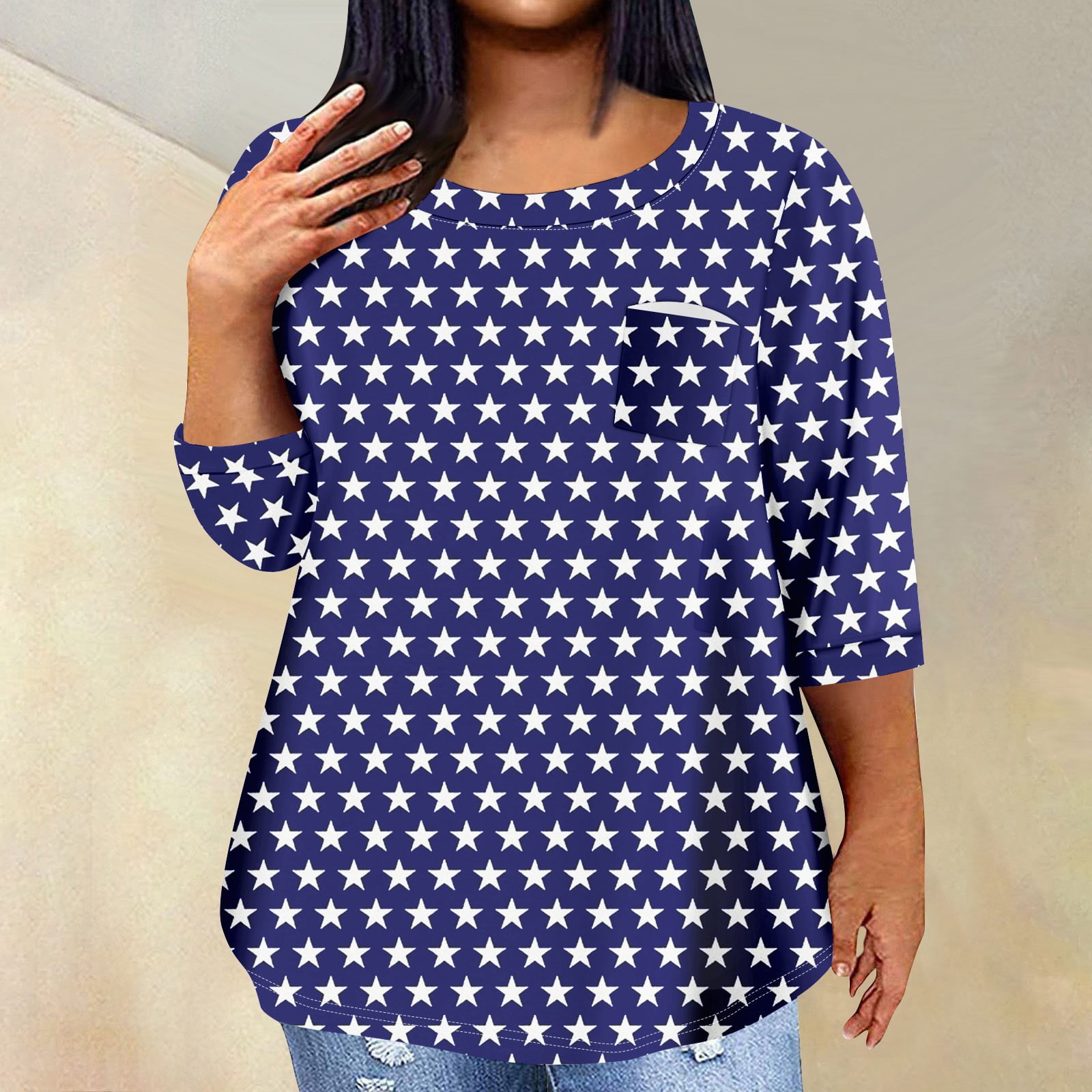 Dorkasm Women 4th Of July Tops 3 4 Sleeve Crew Neck Womens Tshirts Usa