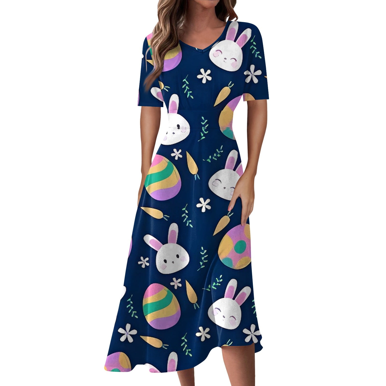 Dorkasm Womens Easter Dresses 2024 Womens Sundresses V Neck Short