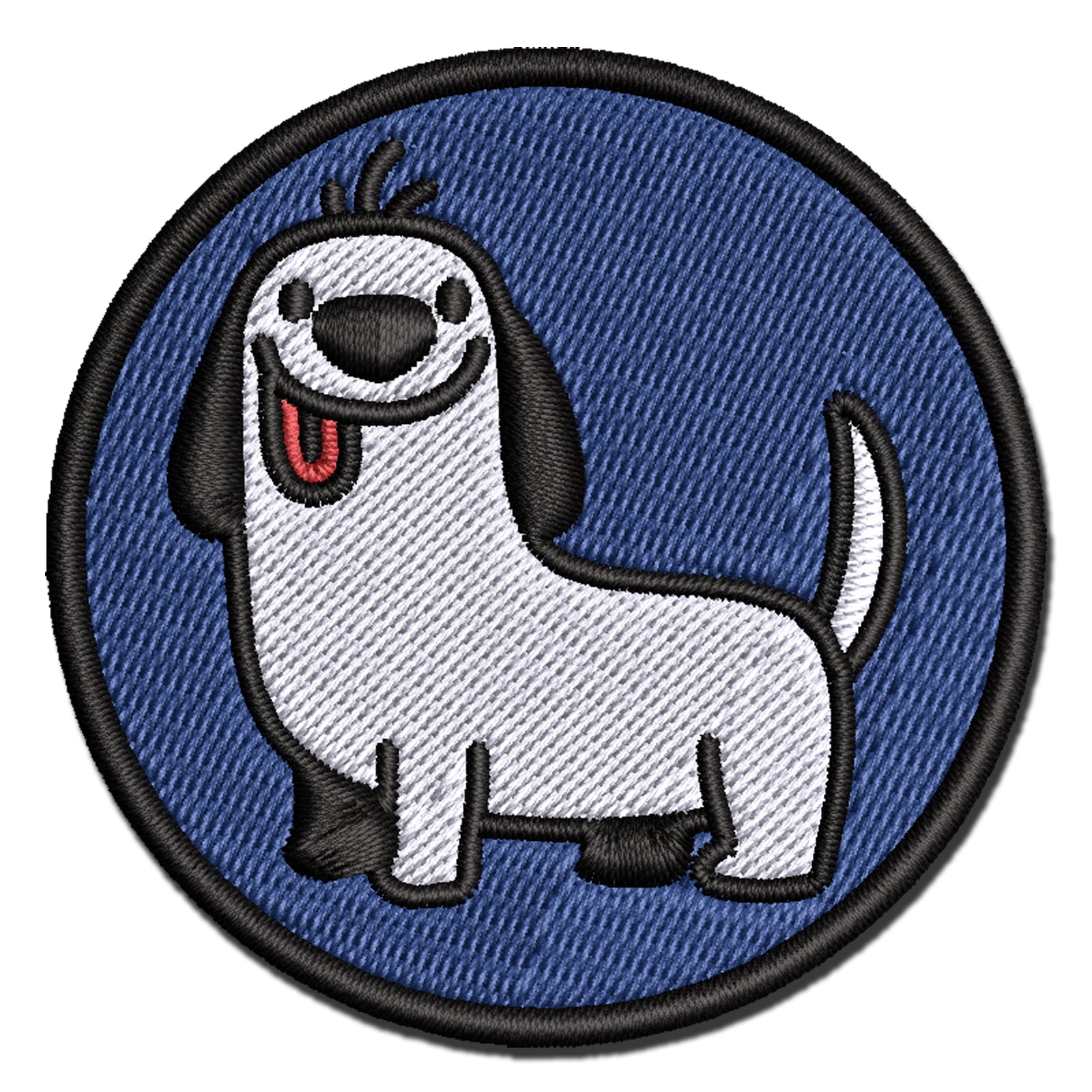 Dorky Dachshund Wiener Dog Smile Applique Multi-Color Embroidered Hook ...