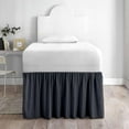 Dorm Bed Skirt - Microfiber College Bed Skirt with Panel Ties Dark Grey ...