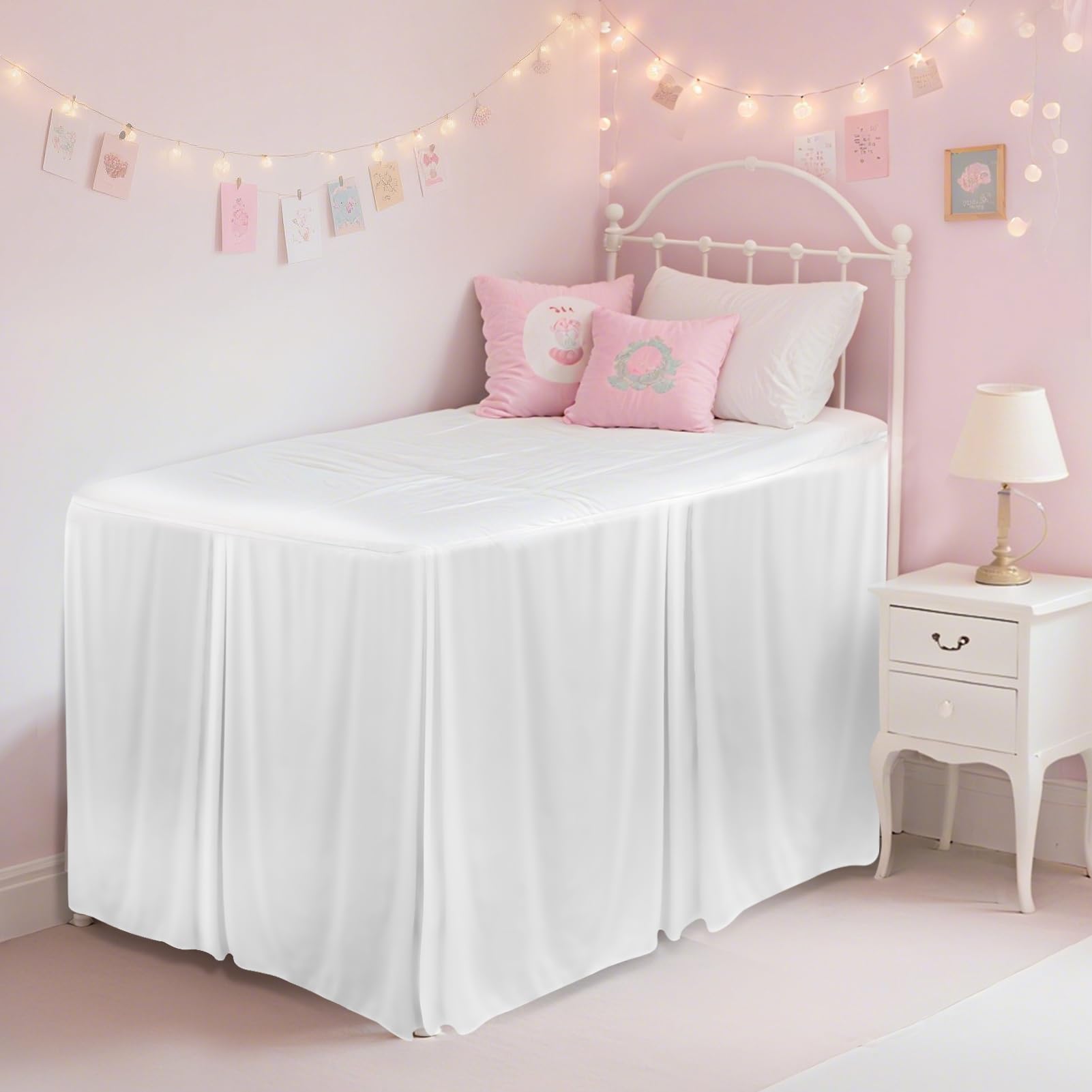 Dorm Bed Skirt for Twin XL - 36'' Drop College Dorm Room Bed Skirt ...