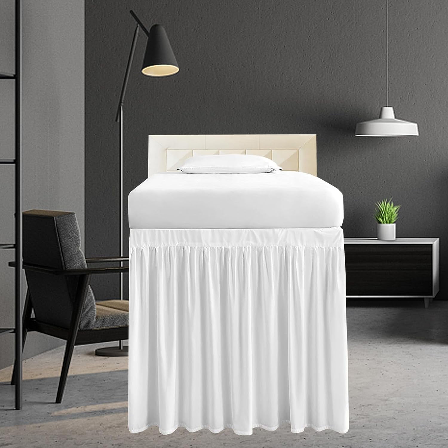 Dorm Room Bed Skirt, 32/36" Drop Long Dorm Room Bed Skirt College Dorm ...