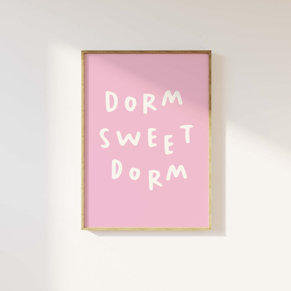 Dorm Sweet Poster Trendy Bathroom Wall Art Room Cute College Apartment Pink Poster, Unframed ...