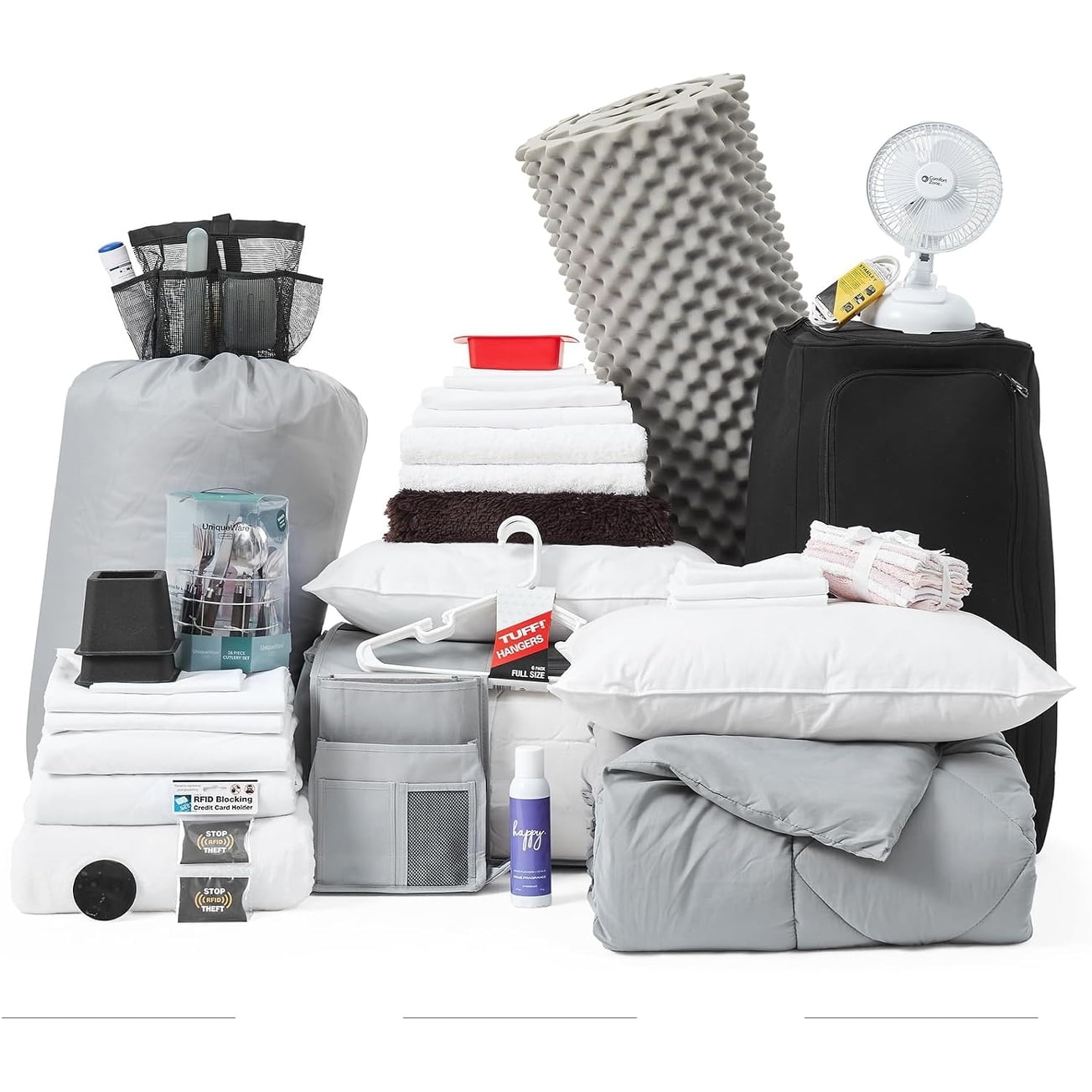 DormCo 100% Complete - Twin XL Bedding & Dorm Essentials Kit Alloy ...