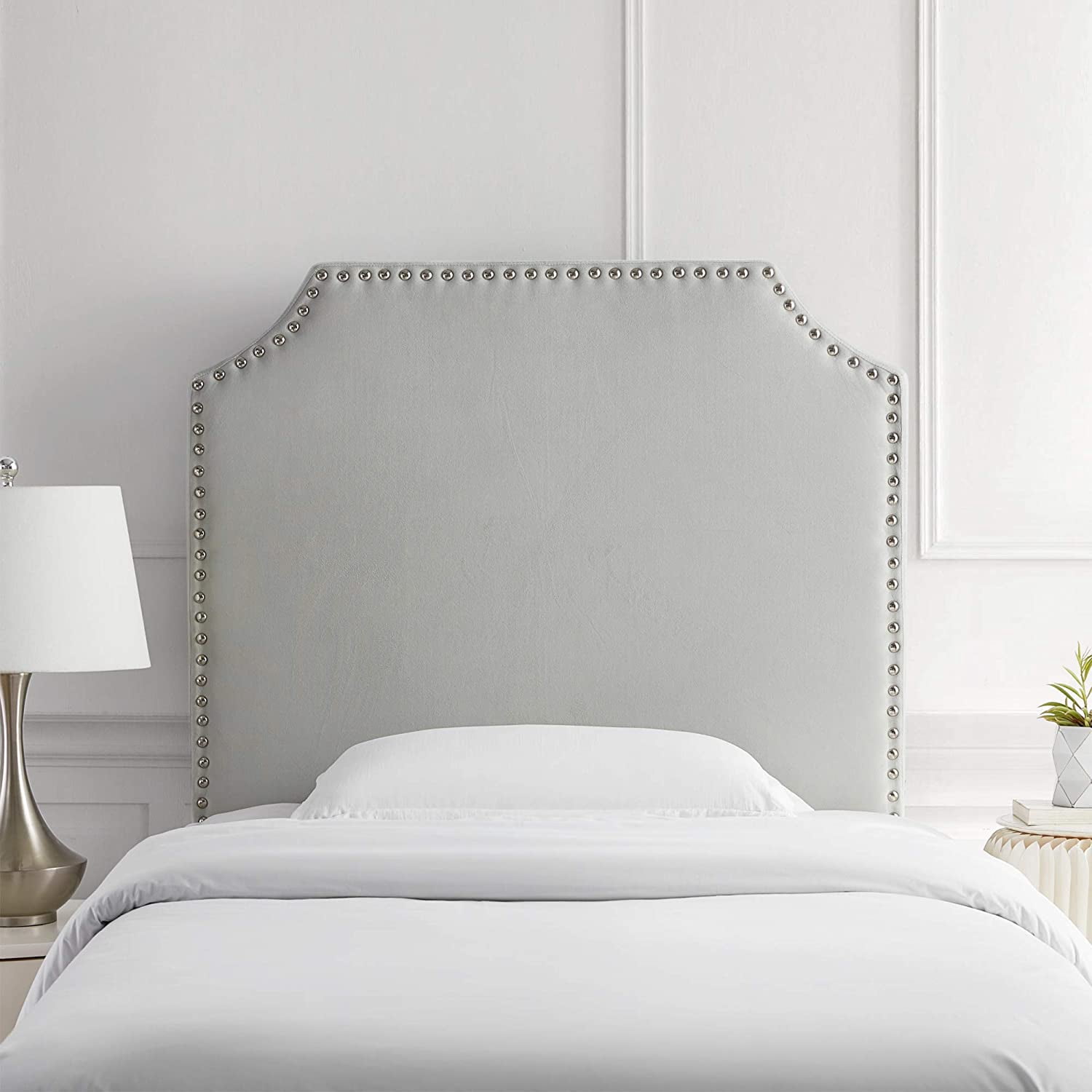 DormCo Bevel Tacked Plush Twin/Twin XL College Headboard - Glacier Gray ...