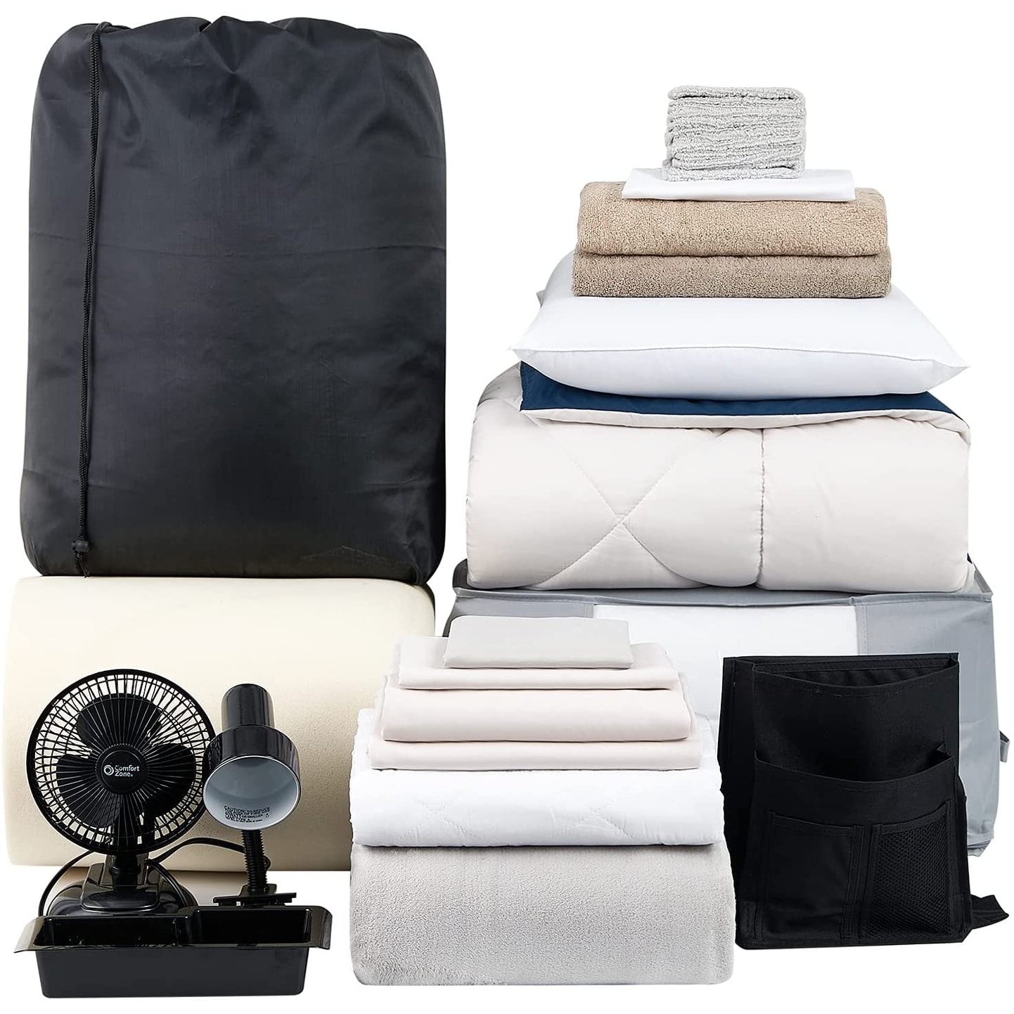 DormCo 20-Pieces Nightfall Navy Solid Print Comforter Bedding Sets ...