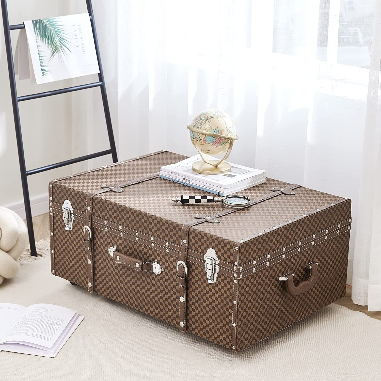 DormCo Texture® Brand Trunk - Brown Check - 29"L x 20"W x 14"H ...