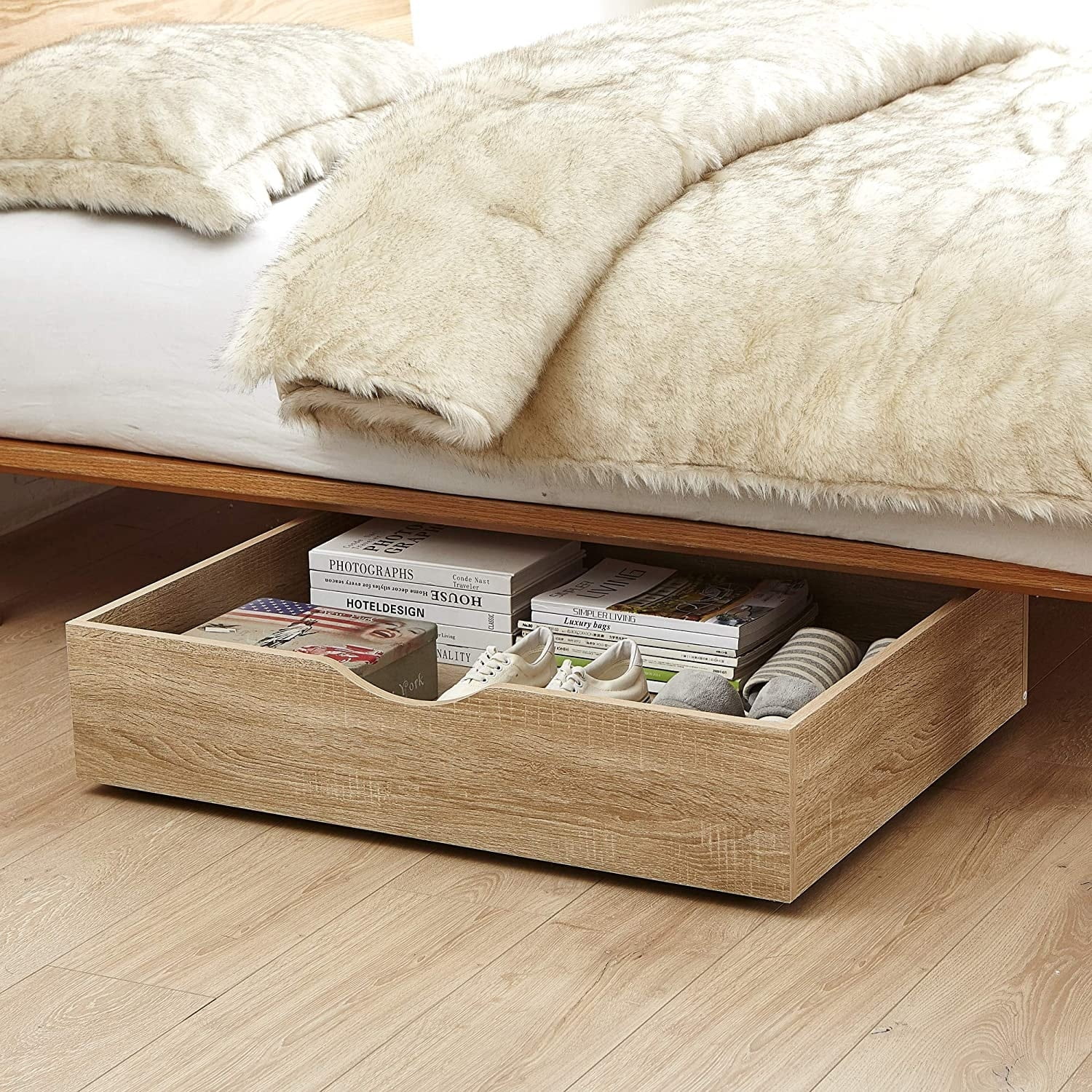 DormCo The Storage MAX - Underbed Wooden Organizer with Wheels Sonoma ...