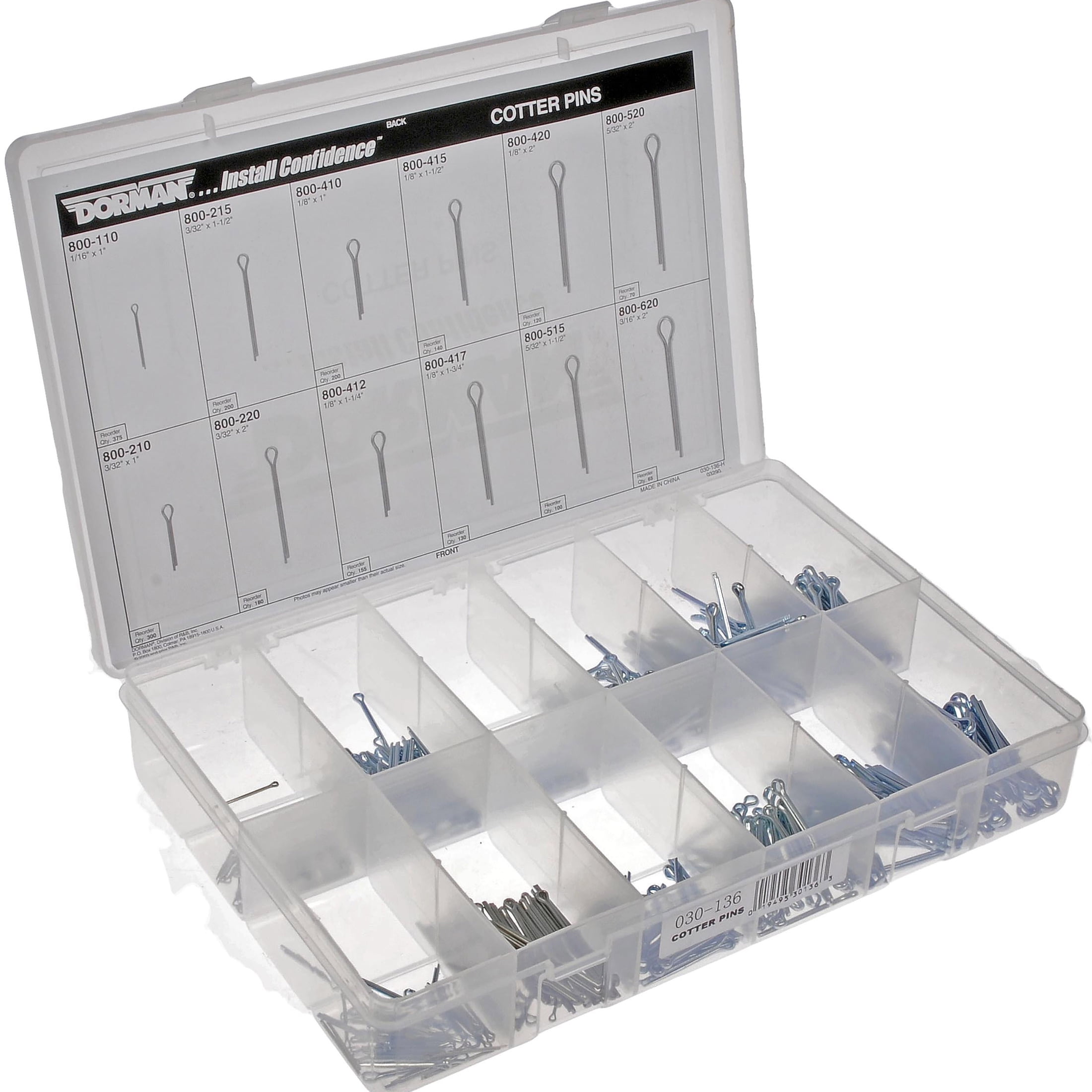 Dorman 030-136 Cotter Pin Tech Tray - 12 SKUs - 390 Pcs. (Pack of 390 ...