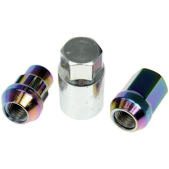 Dorman 713-375G Wheel Lug Nut for Specific Models, Rainbow/Neo-Chrome ...