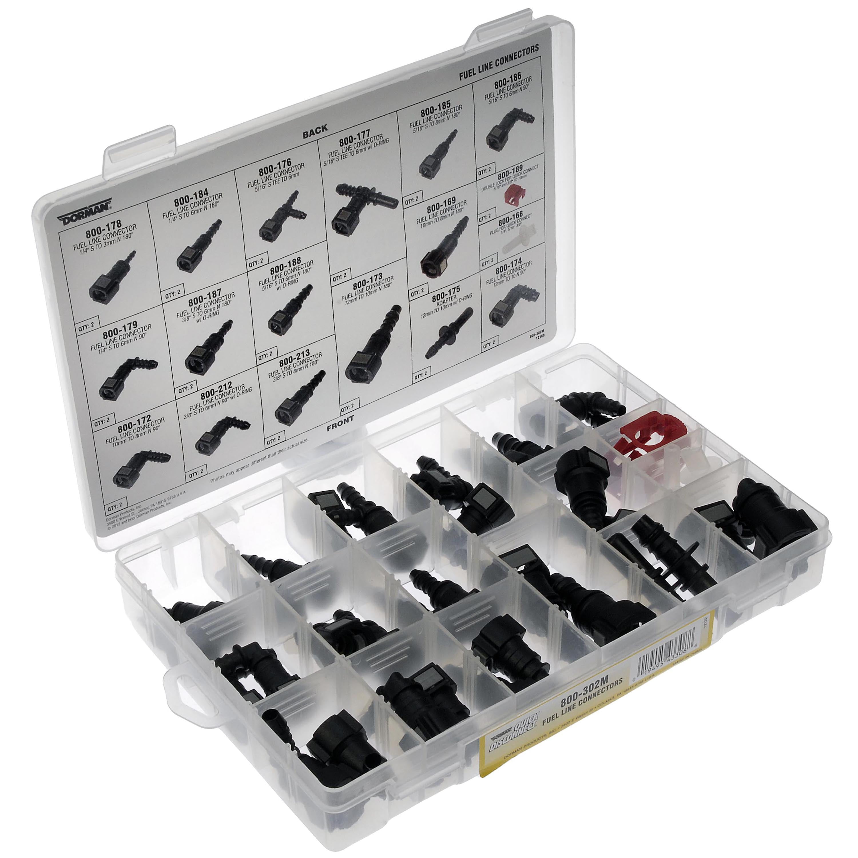 Dorman 800-302m Metric Fuel Line Repair Connector Tray 37 Pieces , Pack ...