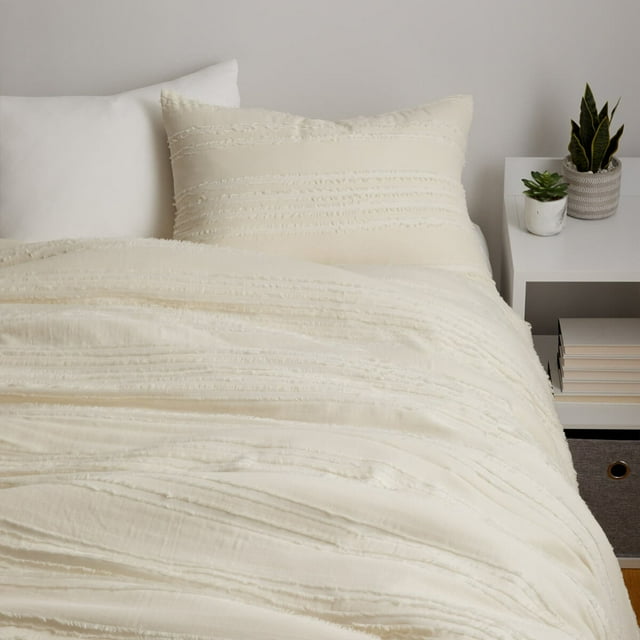 Dormify Twin/Twin XL Comforter & Sham Set, Juliette Eyelash, Light Ivory, Cotton Blend - Walmart.com