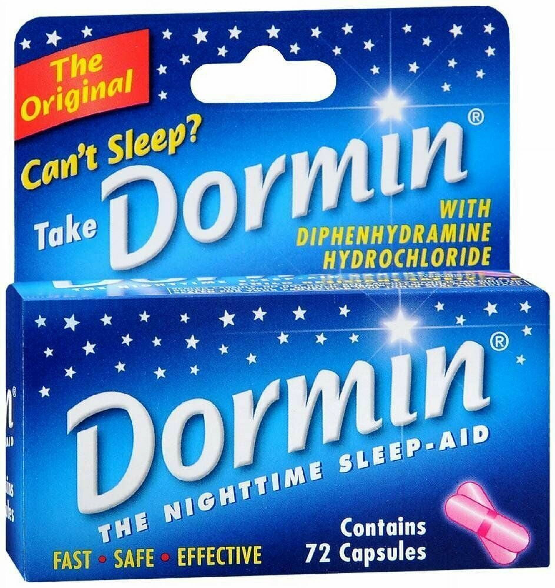 Dormin The Night Time Sleep Aid Capsules Fast Safe Effective, 72 Count ...