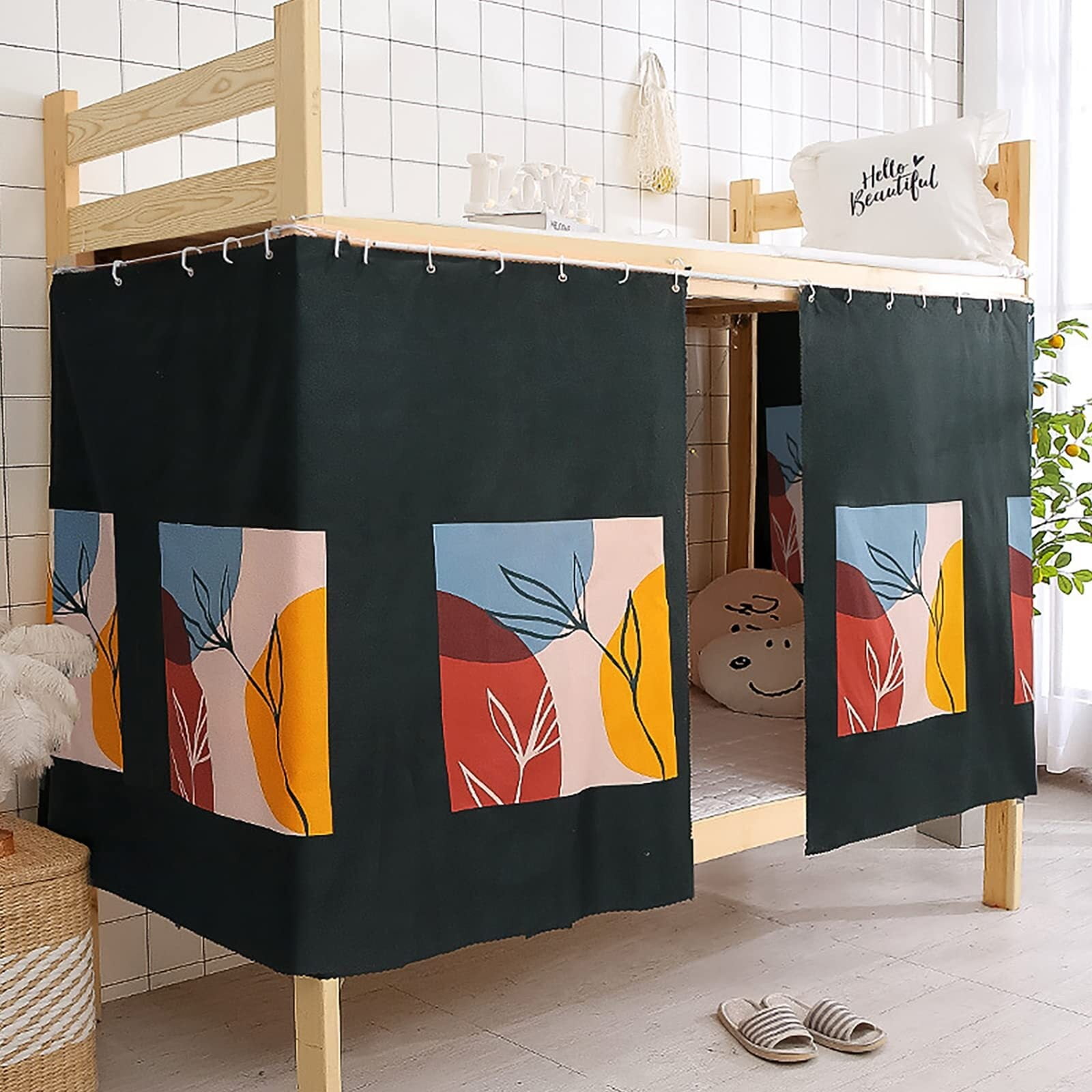 Dormitory Bunk Bed Curtains Dustproof Ventilation Blackout Cloth ...