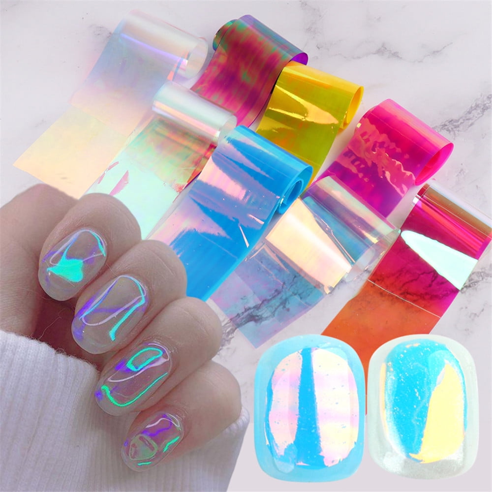 Dornail Aurora Nail Foil Stickers Broken Glass Paper Nail Decals Nail ...