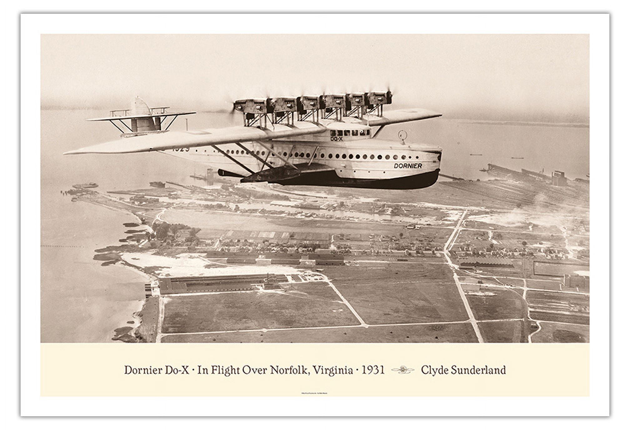 Dornier Do-X - In Flight Over Norfolk Virginia 1931 - German Long-Range ...
