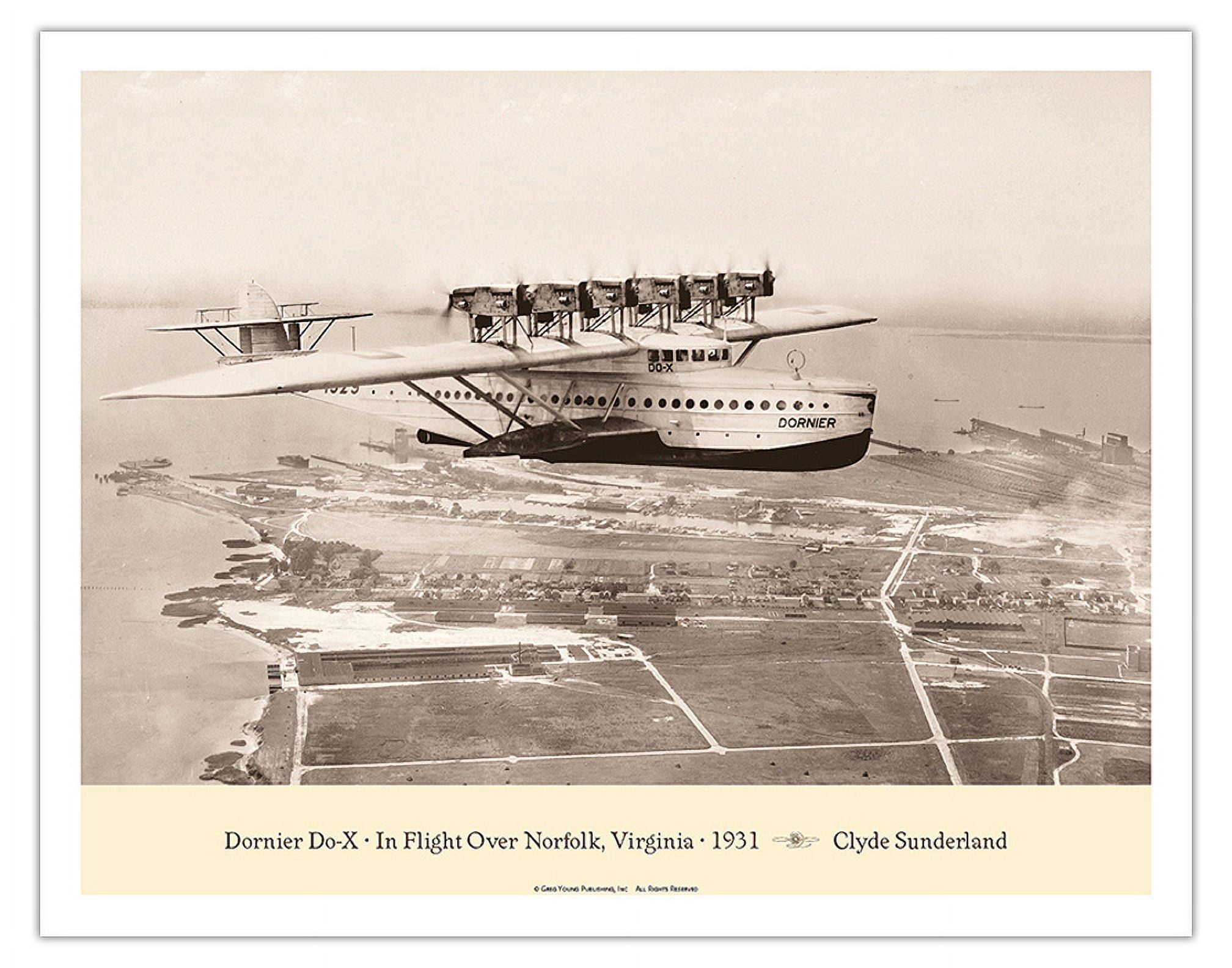 Dornier Do-X - In Flight Over Norfolk Virginia 1931 - German Long-Range ...