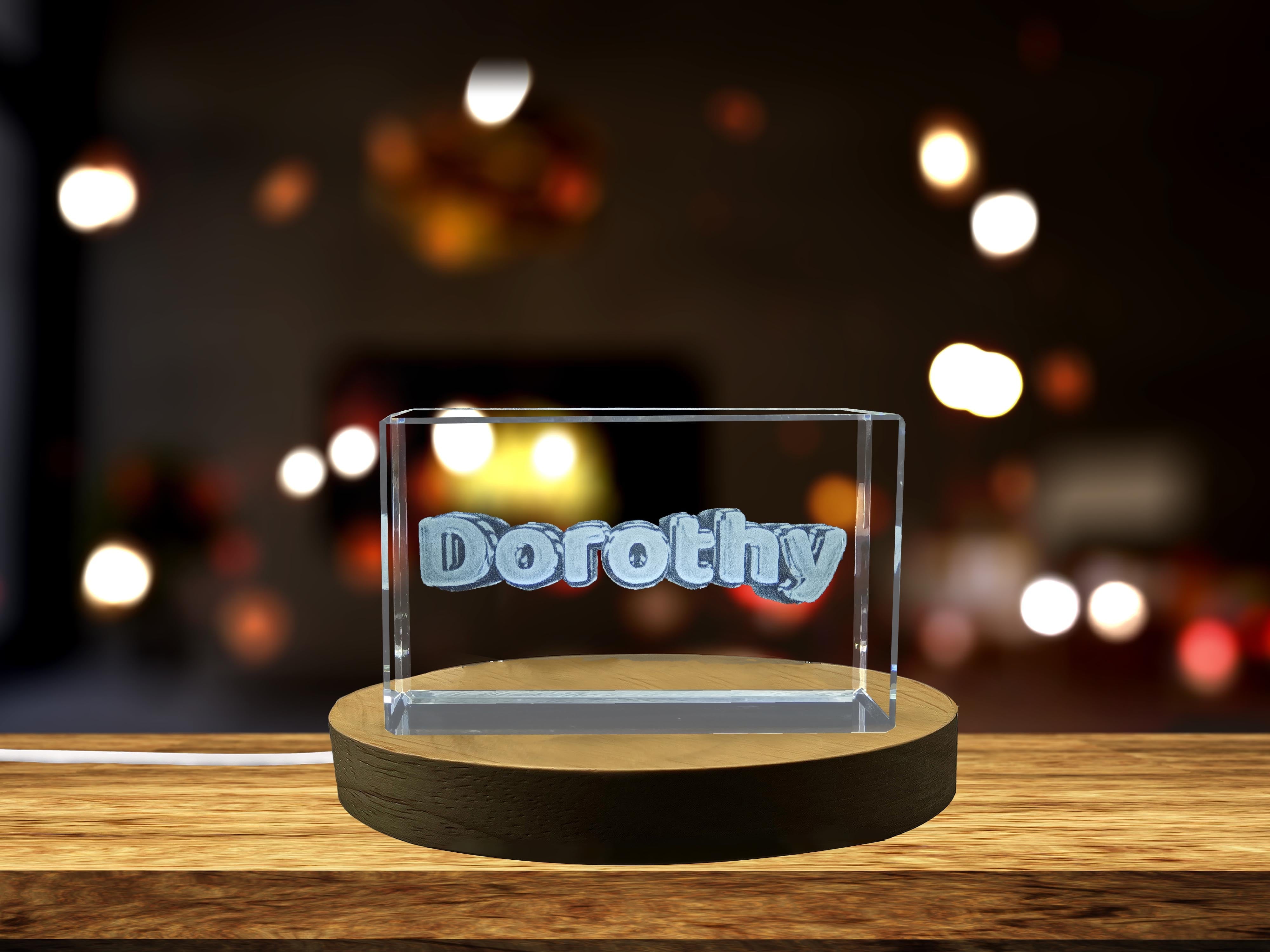 Dorothy | Names Art 3D Engraved Crystal - Walmart.com
