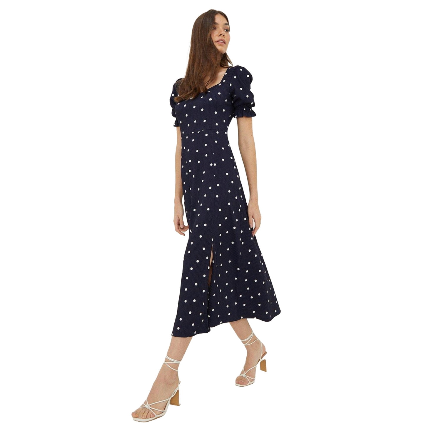 Dorothy Perkins Womens Spotted Sweetheart Midi Dress - Walmart.com