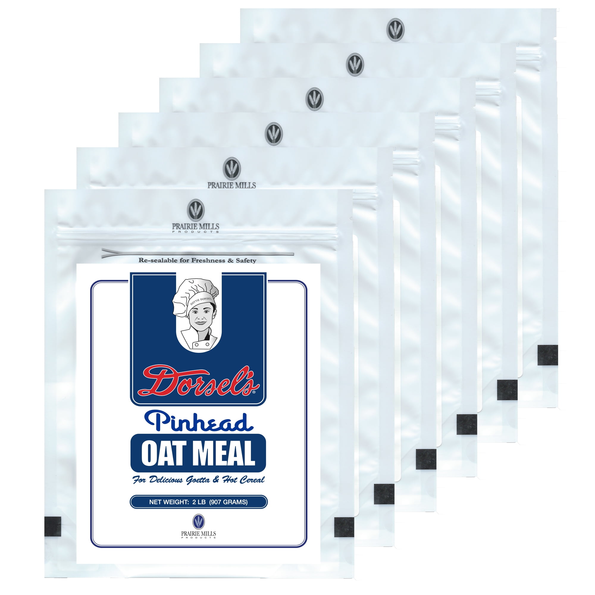 Dorsel's High Quality Pinhead Oat Meal, 2lb Resealable Bag - Pack of 6 ...