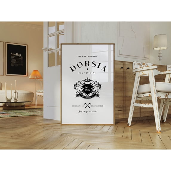 Dorsia Fine Dining Poster, Horror Movie Kitchen Art, Unframed Canvas ...