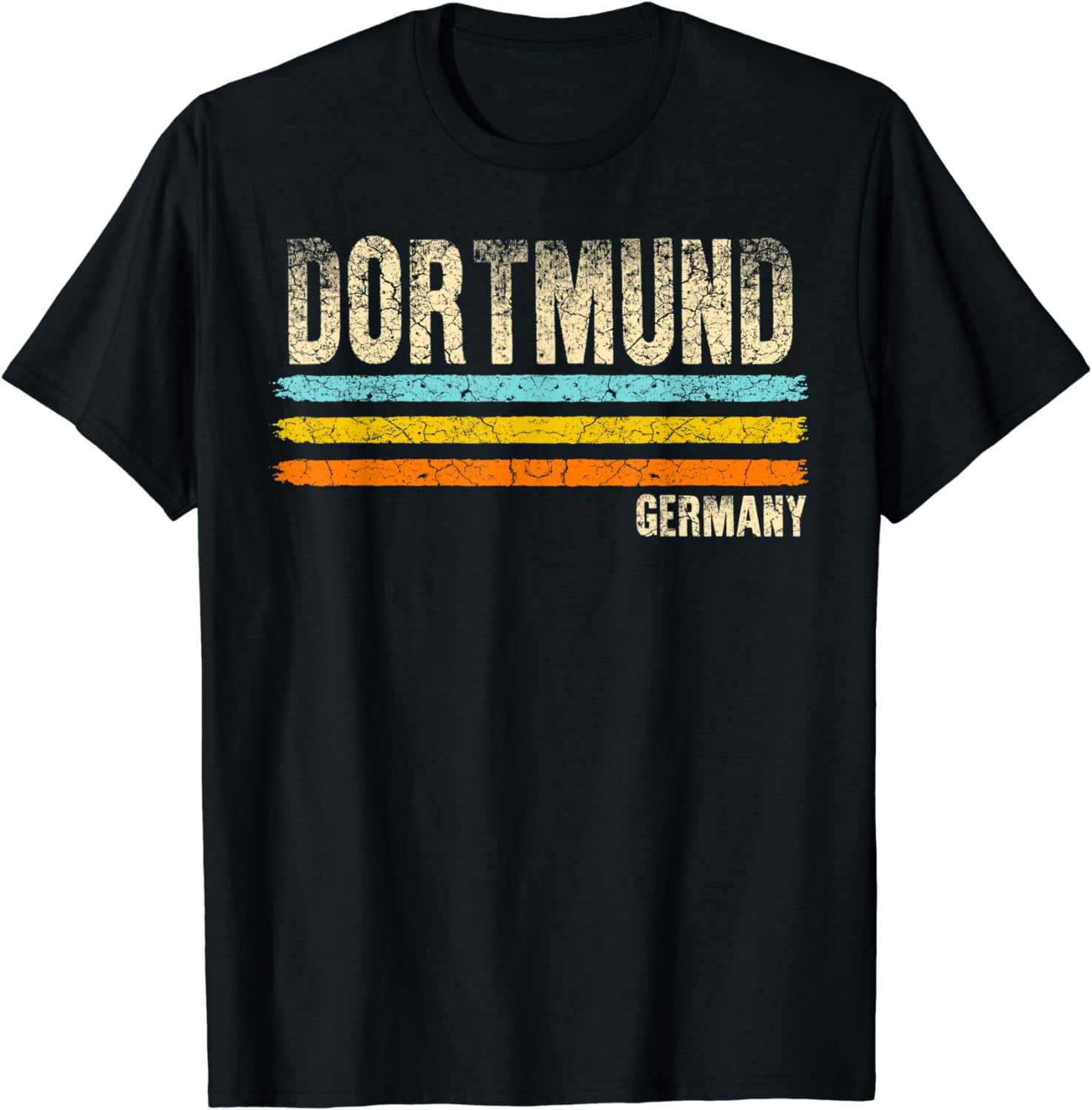 Dortmund Germany German Retro, City T-Shirt mens t rohirt men，black ...
