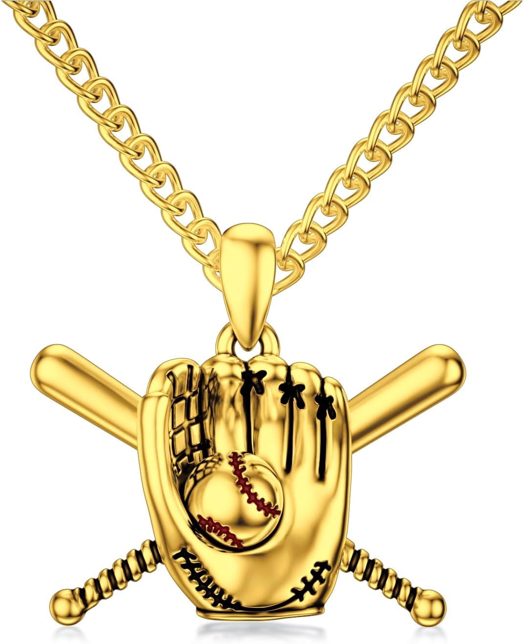Dorunmo Baseball Necklace 925 Sterling Silver Baseball Glove Necklace ...