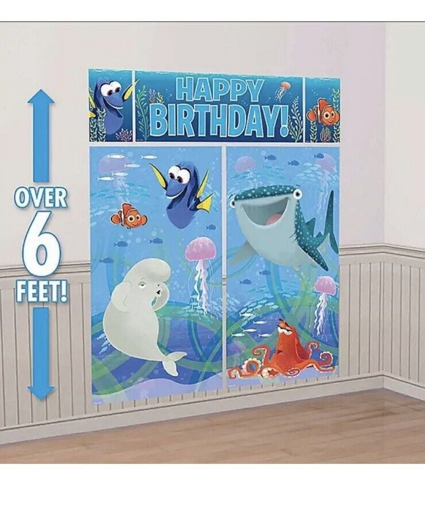 Dory & Nemo Scene Setter Wall Decorating Birthday Party Over 6 Feet ...