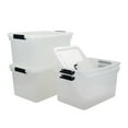 Doryh 17.5 L Plastic Storage Bin with Lid, Clear Latching Box, 4 Packs ...