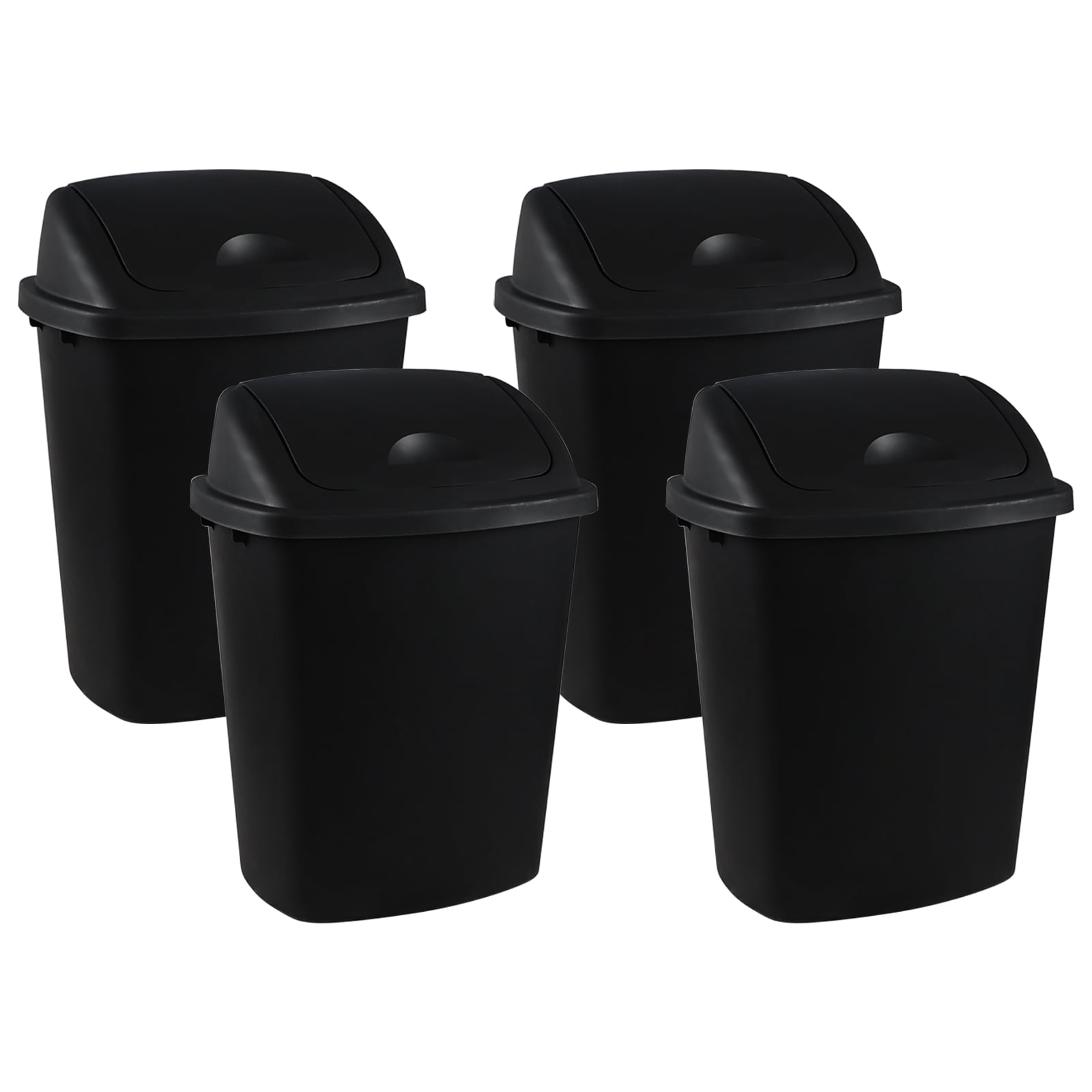 Doryh 40 L Plastic Kitchen Swing Top Trash Can, 4-Pack Large Garbage ...