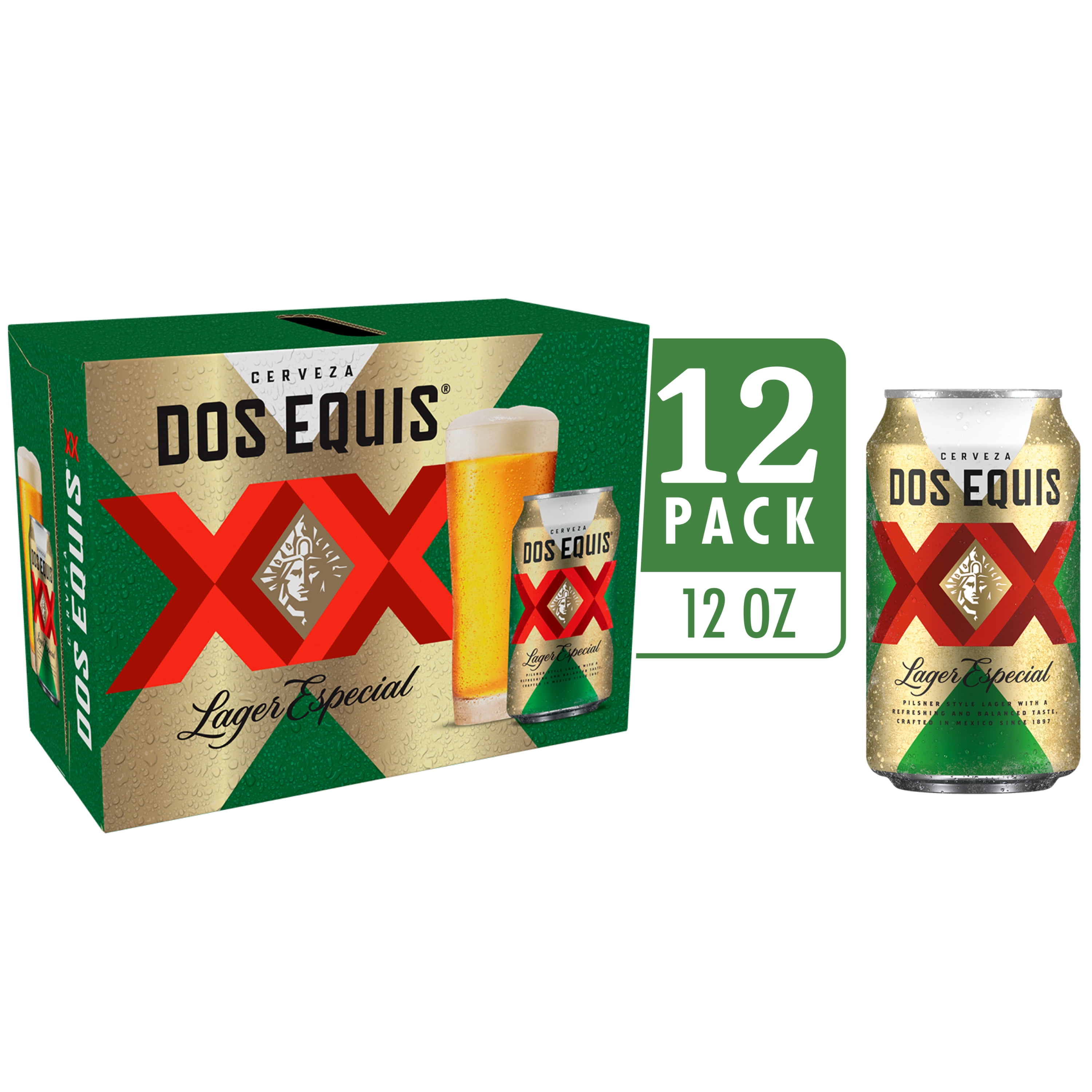 Dos Equis Mexican Lager Beer, 12 Pack, 12 fl oz Cans - Walmart.com