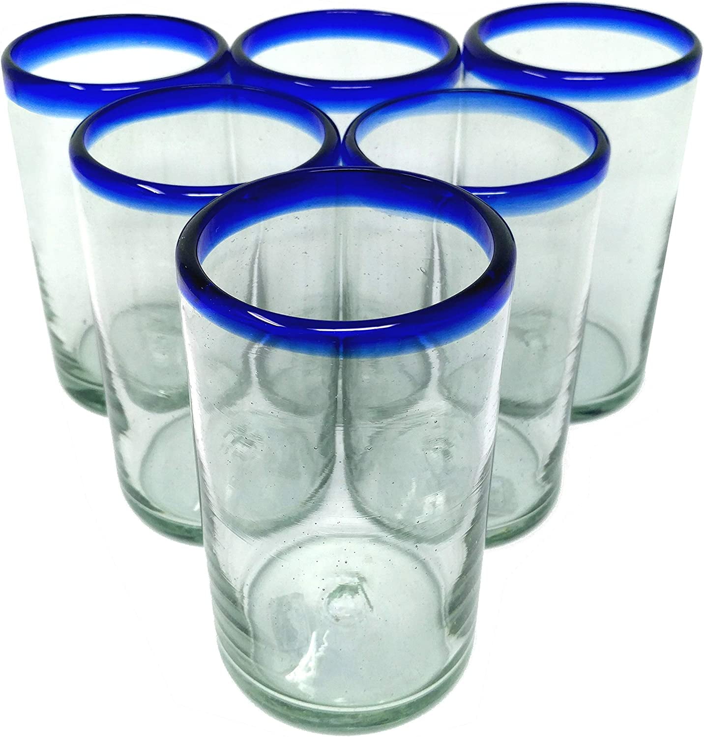 Dos Sueños Hand Blown Mexican Drinking Glasses - Set of 6 Glasses with ...