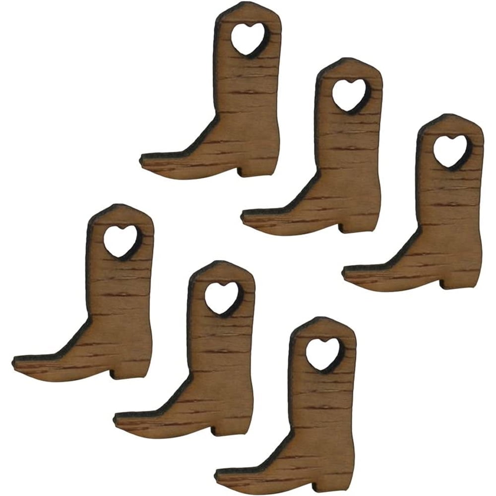 Dosaele 100 Pieces Unfinished Wood Cutouts Miniature Wooden Cowboy ...