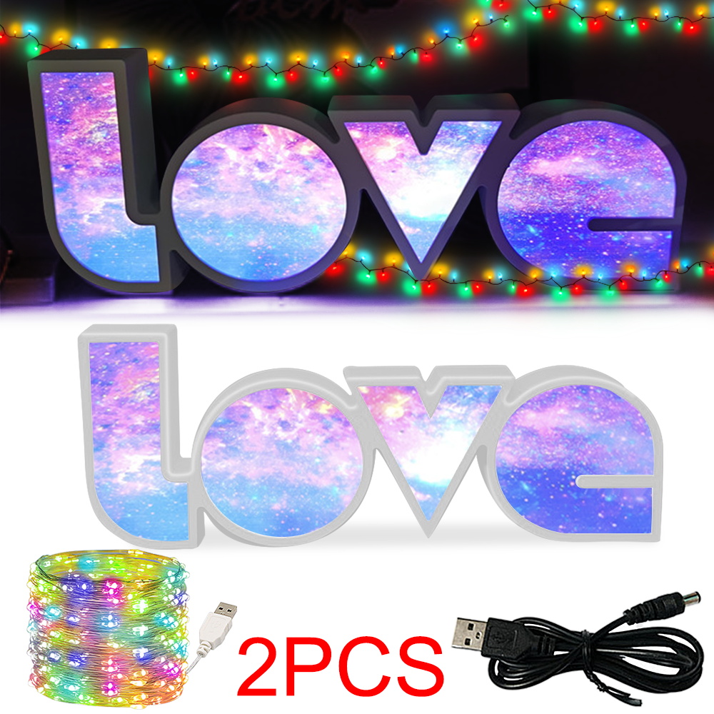 Dosaele 2pcs new LED neon light LOVE color lamp modeling lamp wall ...