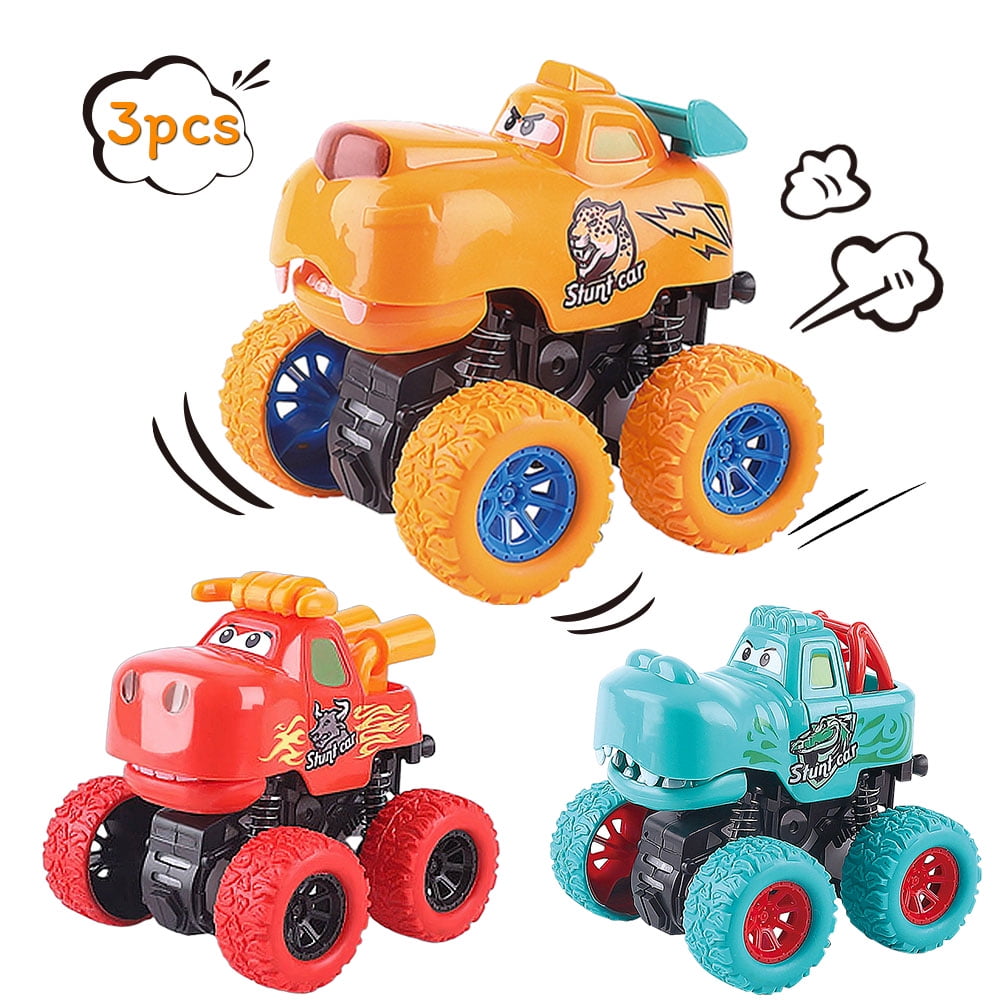 Dosaele 3PCS Toy Car for Children Inertia Stunt Car 360° Flips Offroad ...