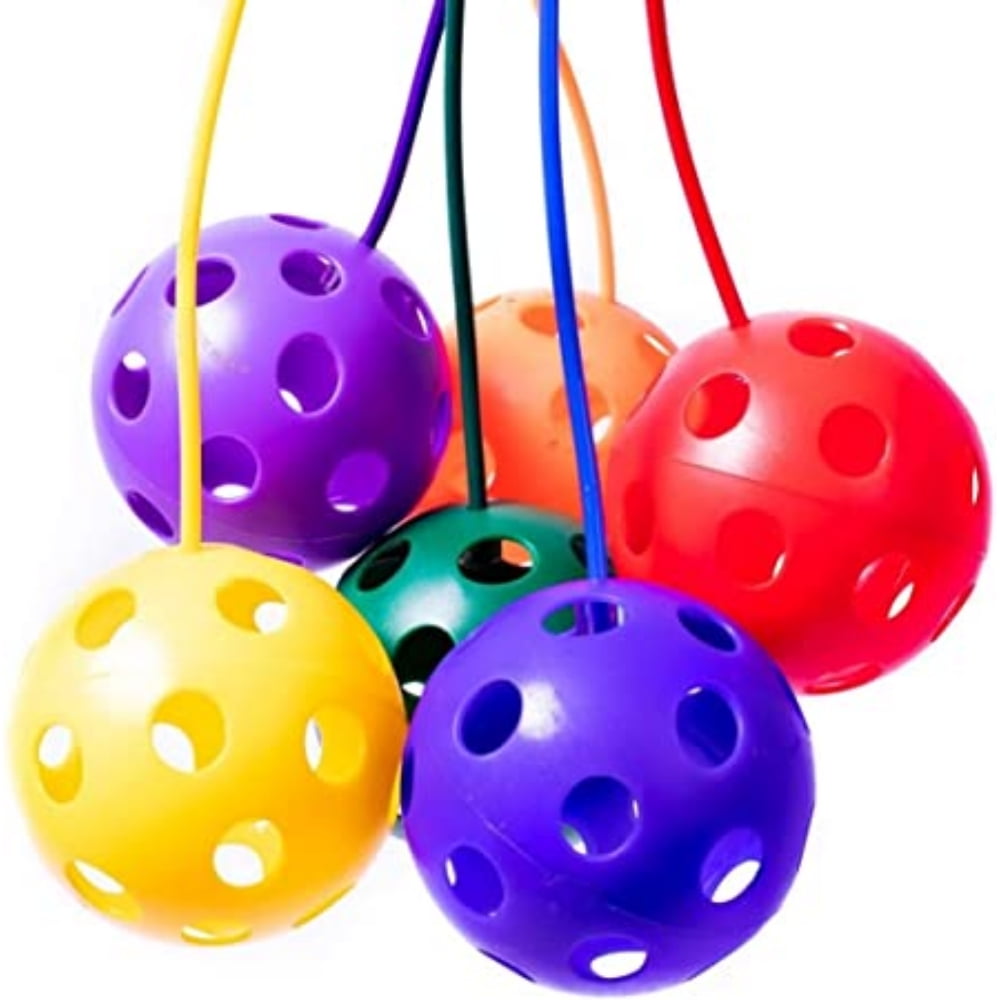 Dosaele 6 Pcs Kids Swing Ball Rainbow Colors - Skip Ball Toy Set Catch ...