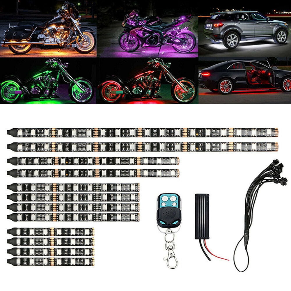 Dosaele 6X Motorcycle LED Lights, Wireless Remote, 18 Colors, 4-Level ...