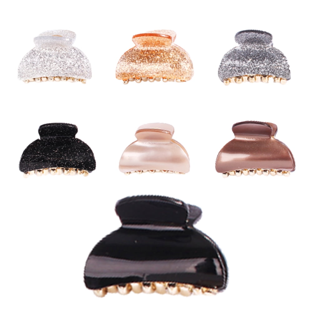 Dosaele 7 Pcs Hair Claw Clips,Small Hair Clips Brown Pink Nonslip Shiny ...