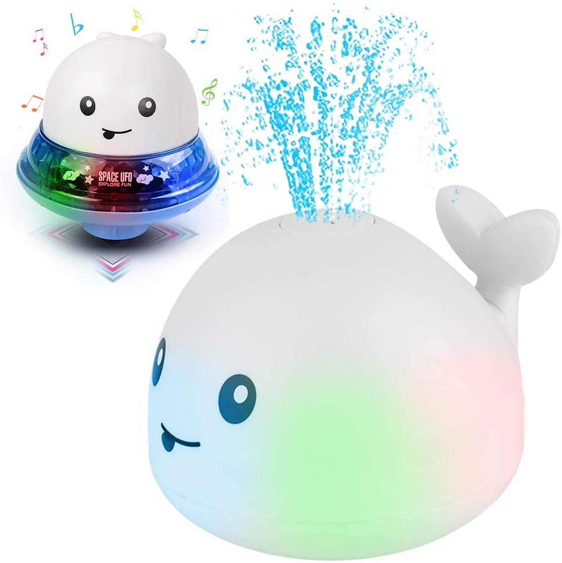 Dosaele Baby Bath Toys,Water Spraying Whale Squirt Toy with UFO Base ...