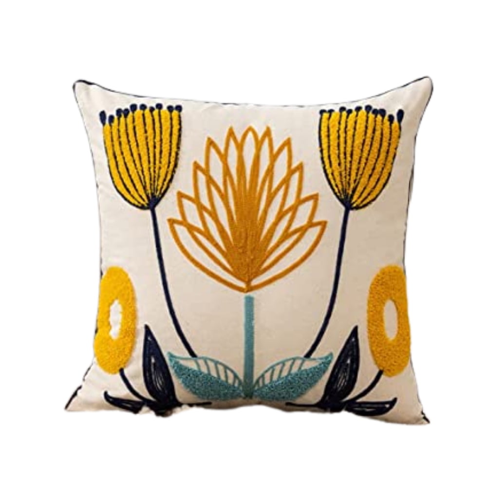 Dosaele Flower Cushion Covers 45 x 45 cm Summer Modern Embroidery ...