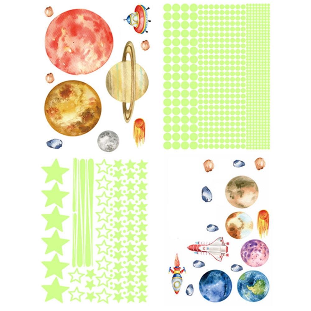 Dosaele Glow in The Dark Solar System Wall Stickers,Fluorescence ...