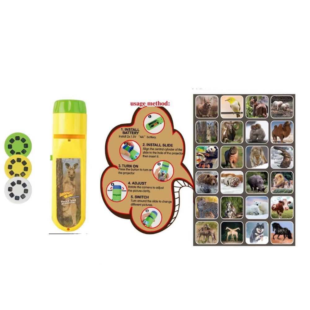 Dosaele Kids Projection Flashlight Cartoon Dinosaur Animal Light ...