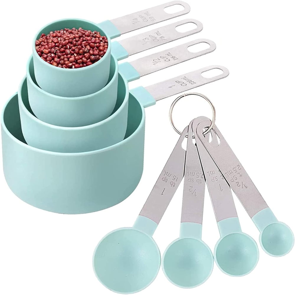 Dosaele Measuring Cups and Spoons Set of 8 Pieces，Nesting Measure Cups ...