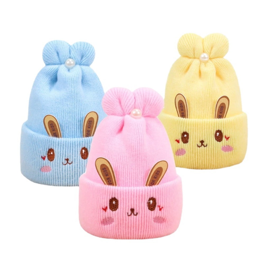 Dosaele Newborn Girl&Boy Hats Baby Soft Warm Crochet Knit Cartoon ...
