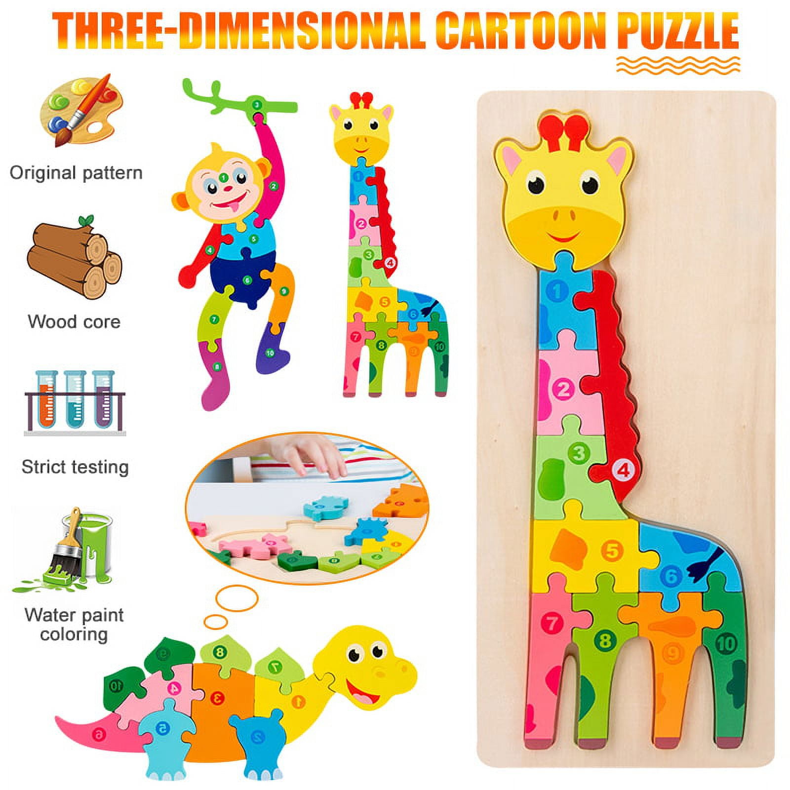 Dosaele Puzzles for Toddlers - Educational Playset Animal Jigsaw ...