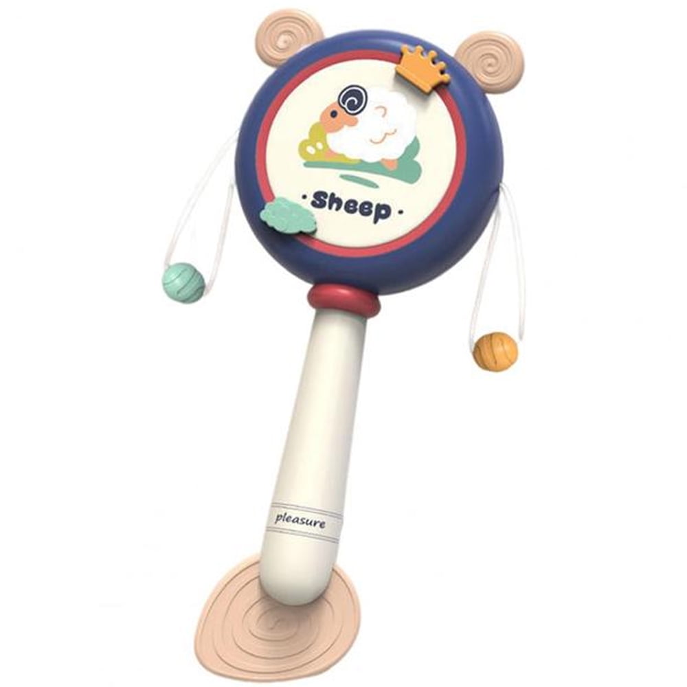 Dosaele Rattle Drum Toy Cartoon Deer Educational Toy Baby Silicone Hand ...